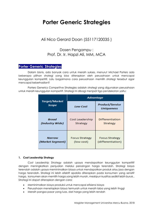 6, sm, ali nico gerard doan, porter generic strategies, universitas ...