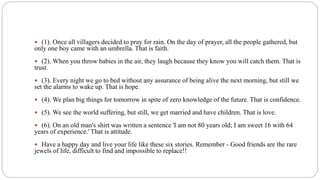 SIX SMALL STORIES WITH LOTS OF MEANINGS / Learning from stories / Short ...