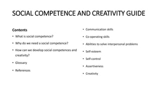 Social competence and creativity guide, appendix and illustrated ...