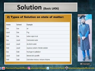 Solution | L # 06 | Physical Pharmacy Lecture Series| Pharmacist Tayyeb ...