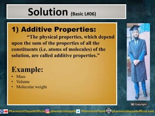 Solution | L # 06 | Physical Pharmacy Lecture Series| Pharmacist Tayyeb ...