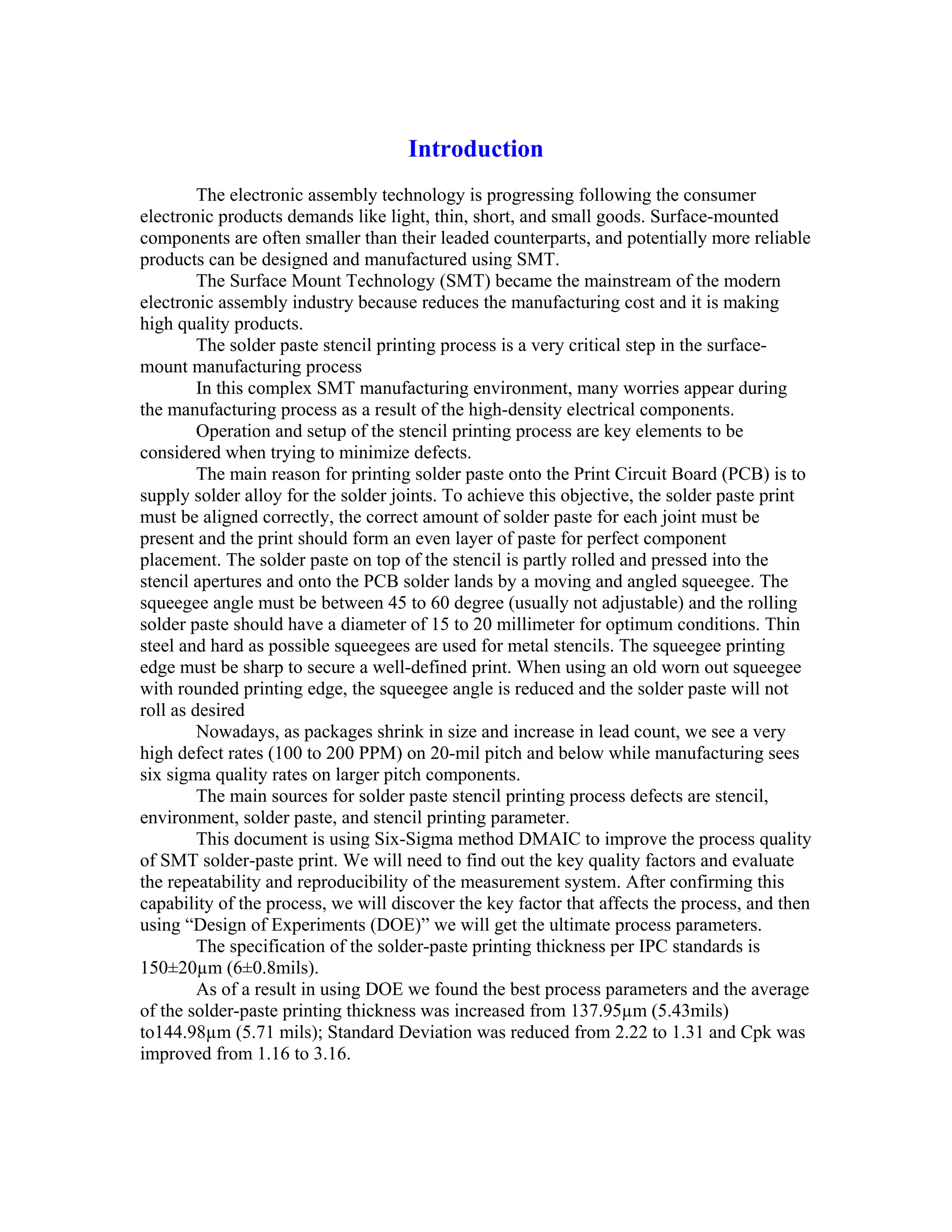 Solder Paste Screen Printing | PDF