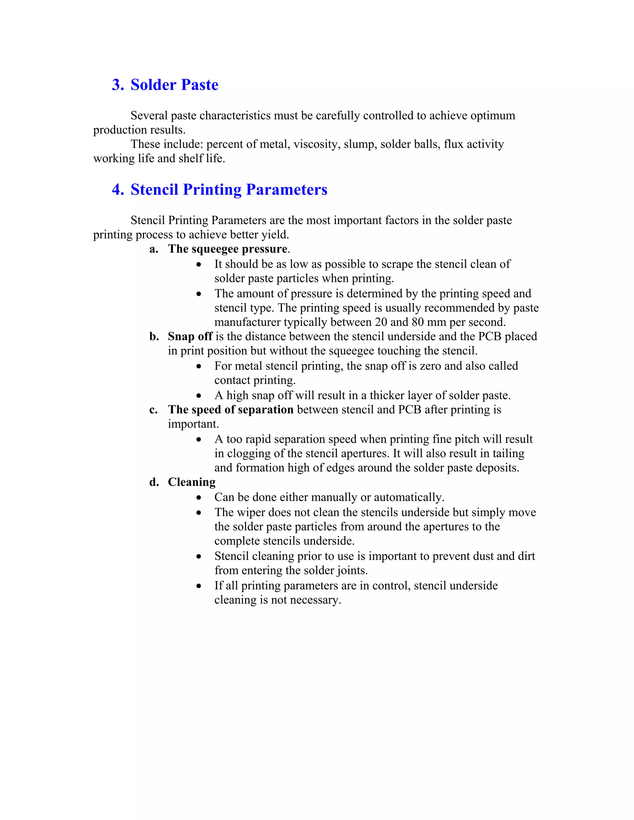 Solder Paste Screen Printing | PDF