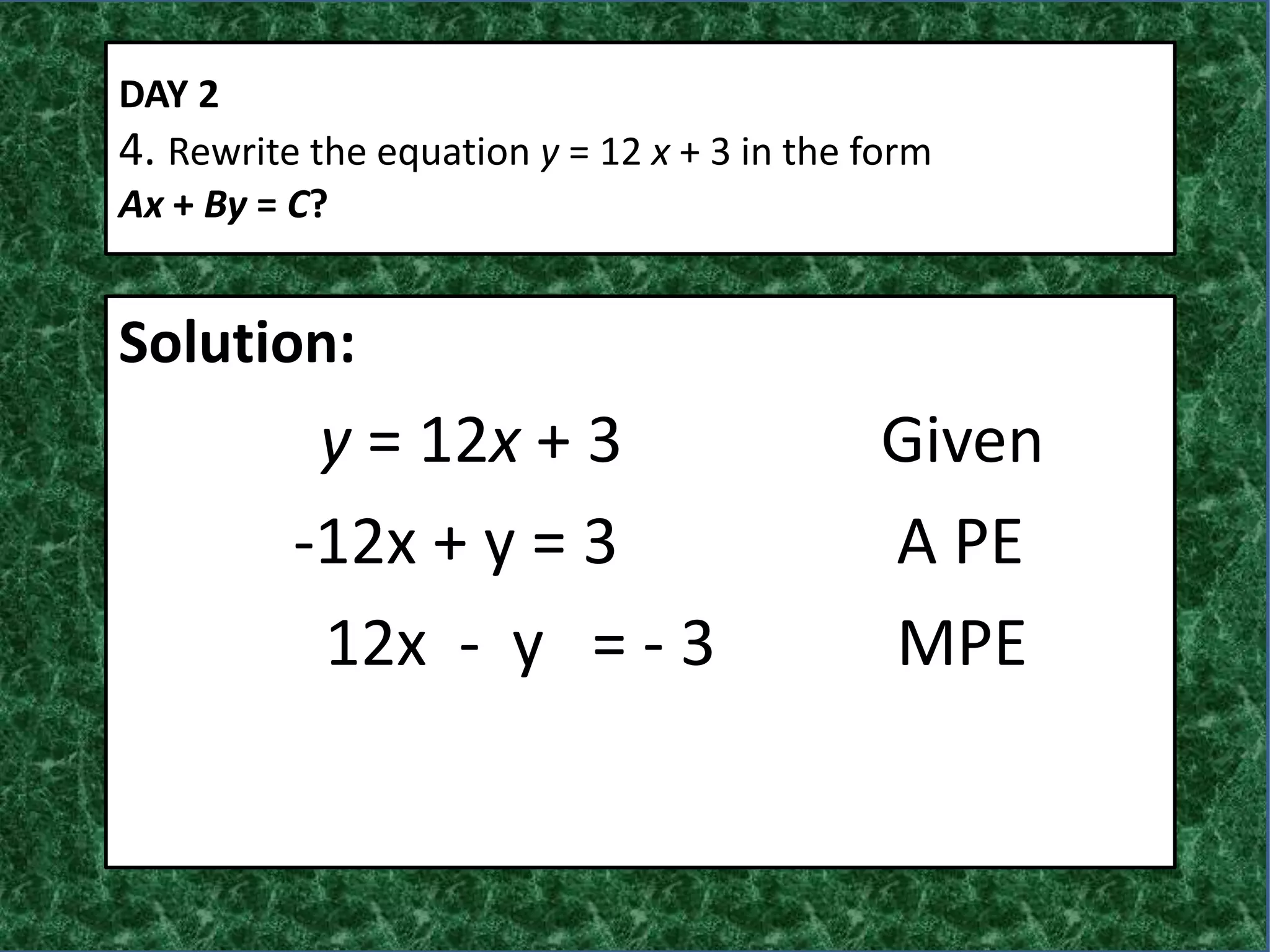 writing linear equation | PPTX