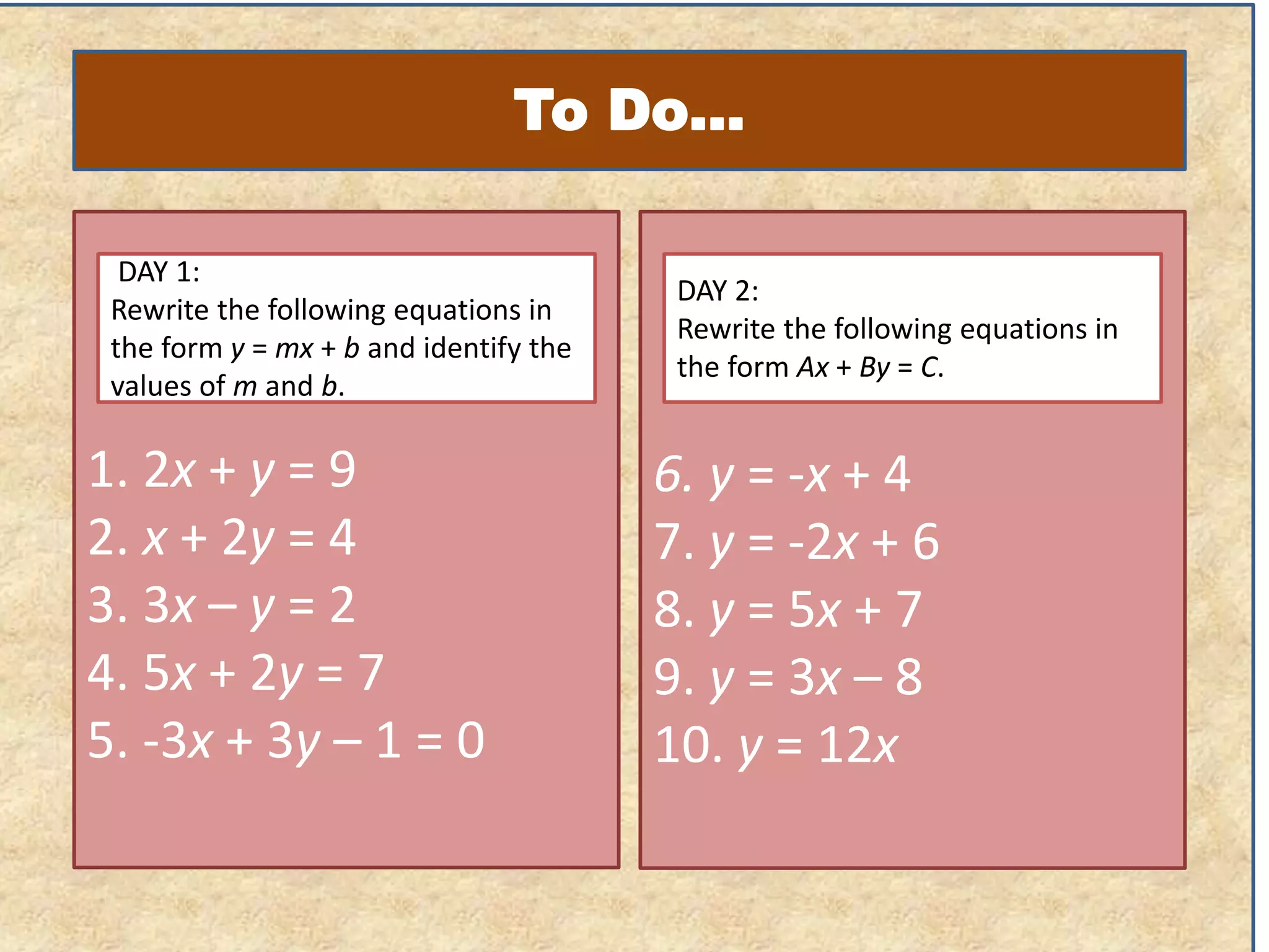 writing linear equation | PPTX