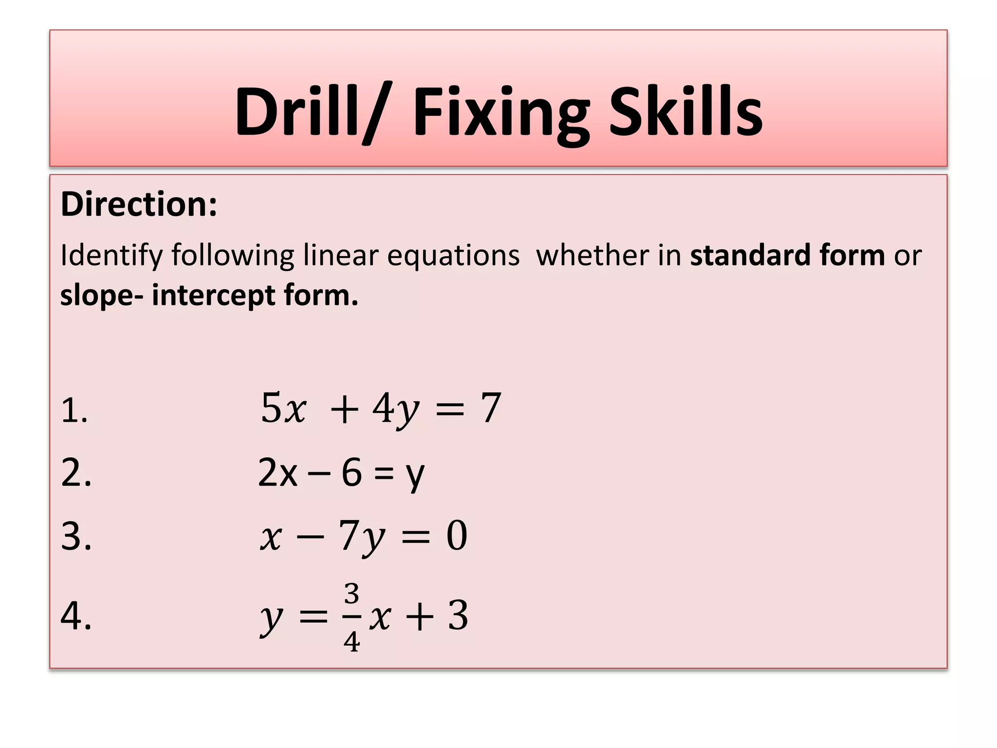 writing linear equation | PPTX