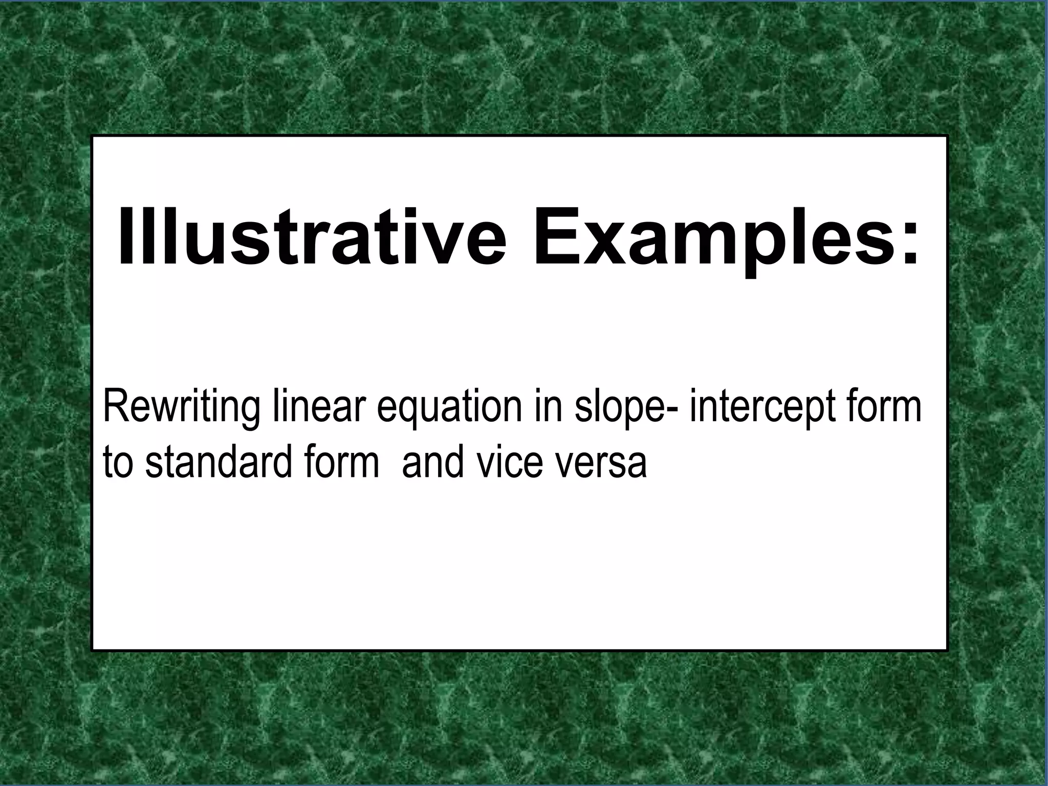 writing linear equation | PPTX