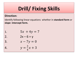 writing linear equation | PPTX