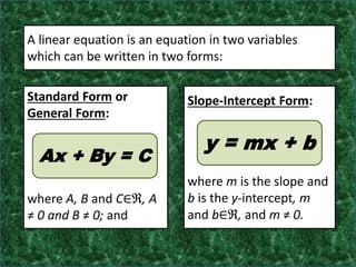 writing linear equation | PPTX