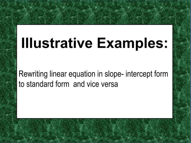writing linear equation | PPTX | Physics | Science