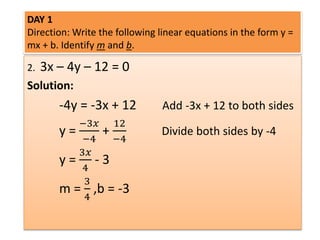 writing linear equation | PPTX