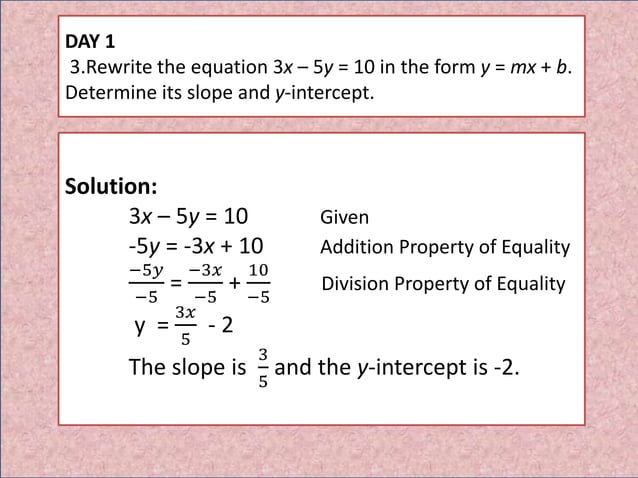 writing linear equation | PPTX | Physics | Science