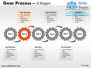 6 stages mechanical spinning gear s process powerpoint slides. | PDF