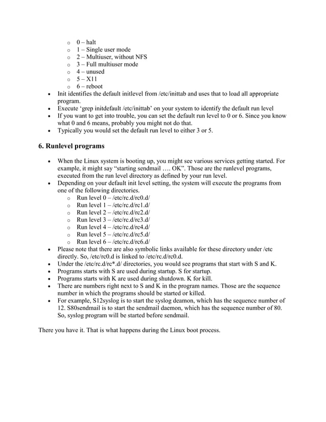6 stages of linux boot process | DOCX