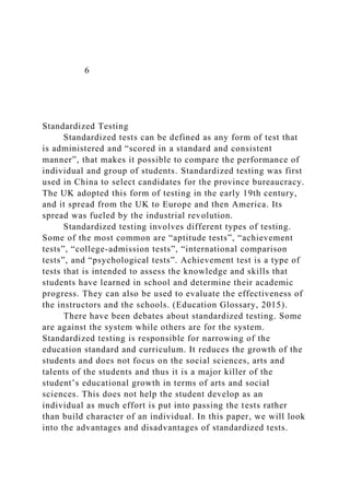 6Standardized TestingStandardized tests can be defi.docx