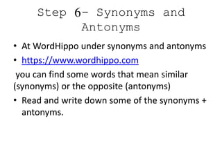 6 step new word acquisition | PPT