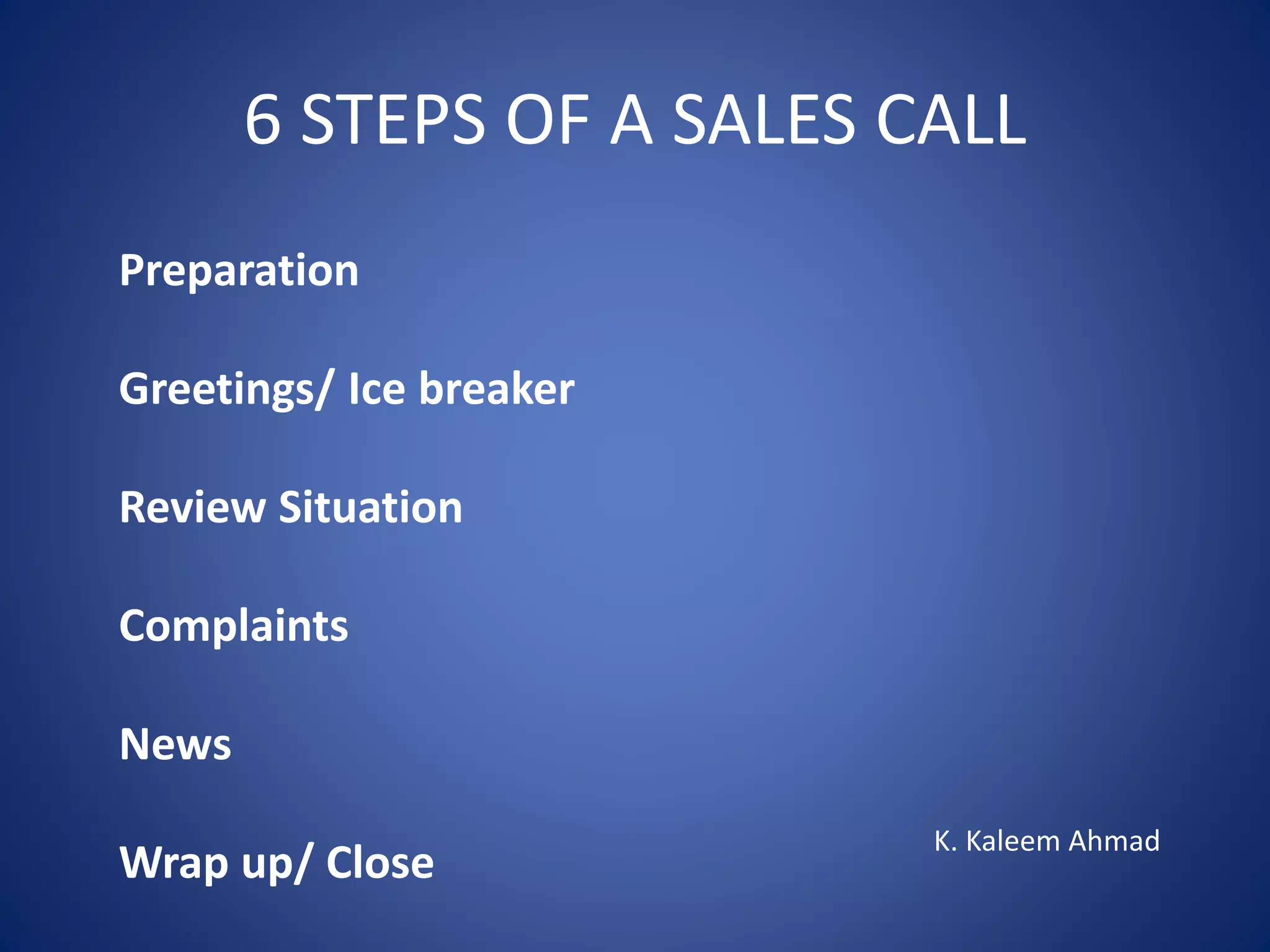 6 steps of a Sales Call | PPTX