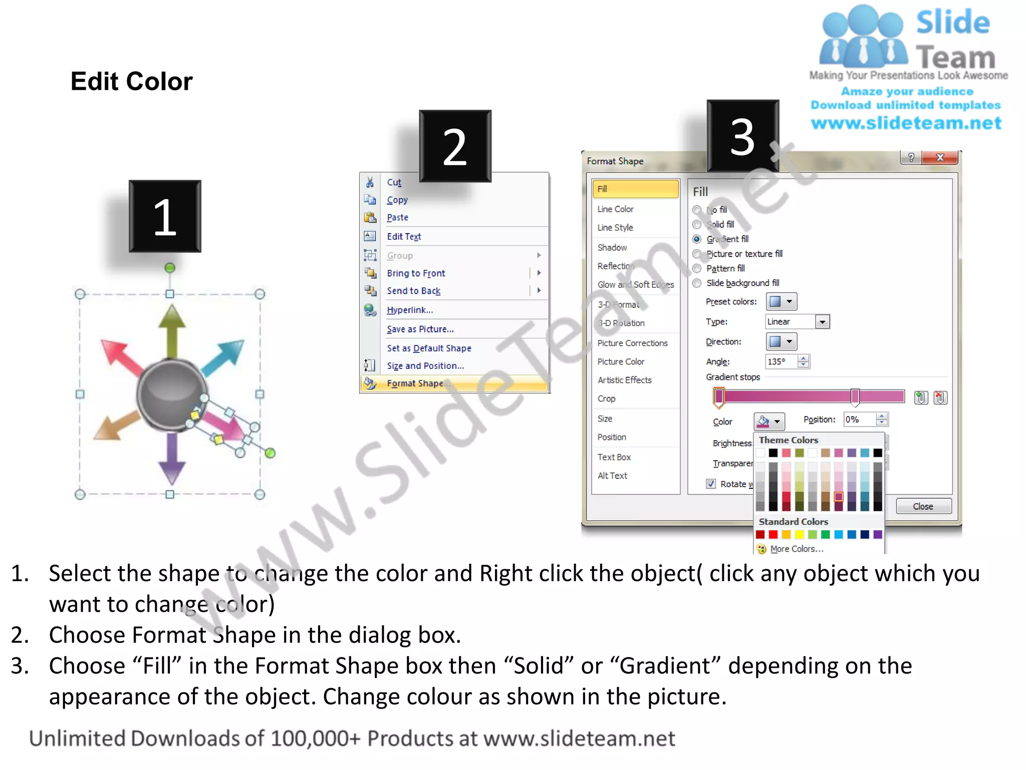6 steps converging and diverging flow chart circular layout diagram ...