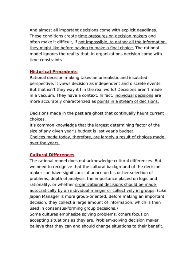 6 steps decision making model | PDF