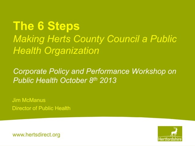 6 steps to a public health organization | PPTX