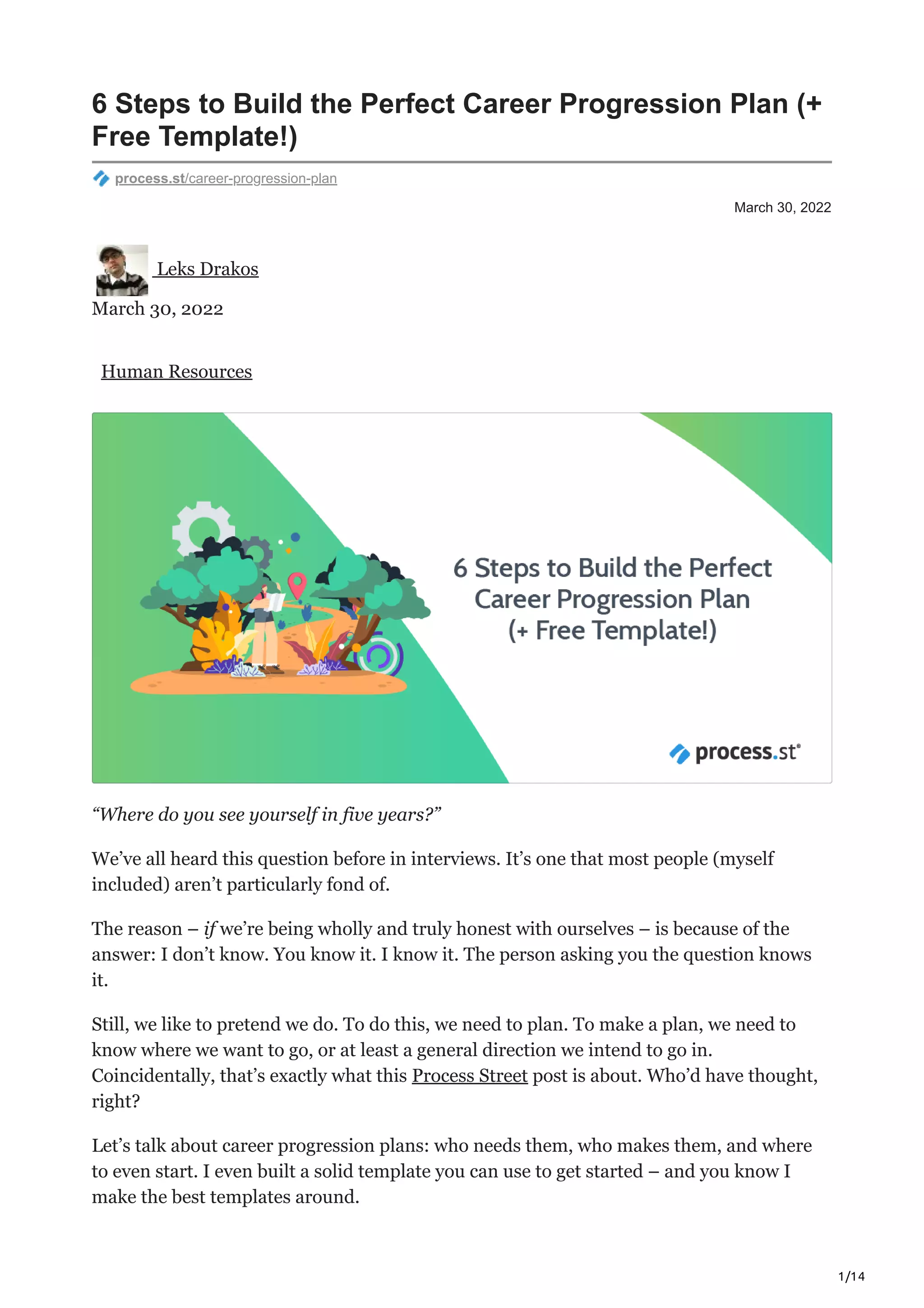 6 Steps to Build the Perfect Career Progression Plan (+ Free Template ...