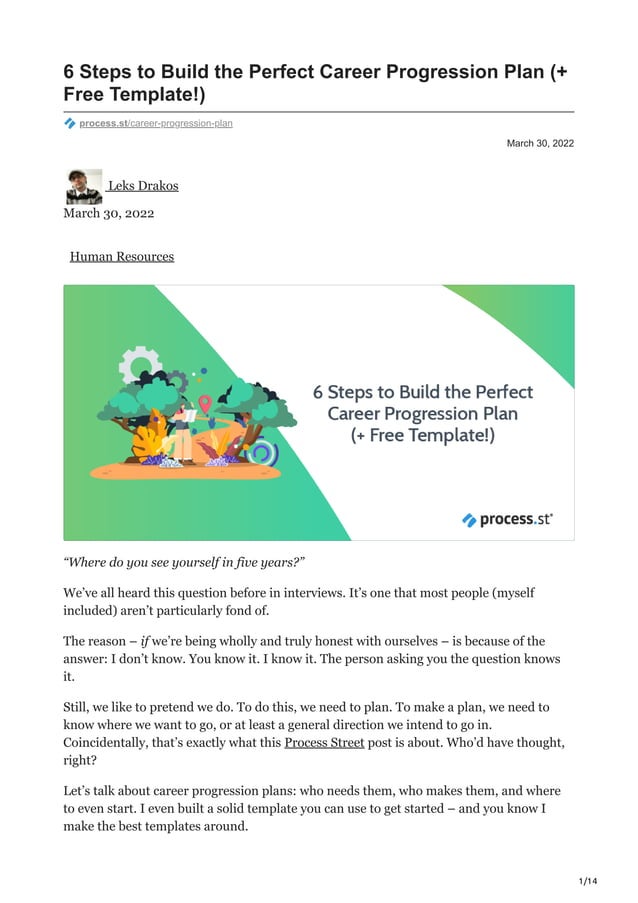 6 Steps to Build the Perfect Career Progression Plan (+ Free Template ...