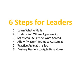 6 Steps to Embracing Agile | PPT | Free Download