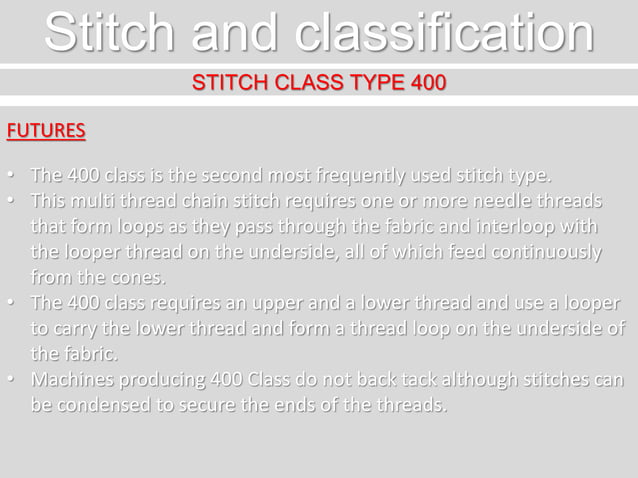 6stitchclassification | PPTX | Needlework | Arts and Crafts