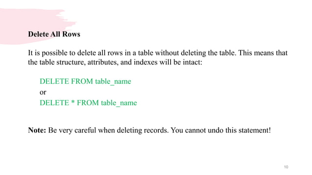 Structured Query Language (SQL) Part 2.pptx | Free Download