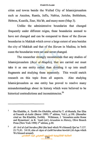 Geographical Boundaries of Islamicjerusalem | PDF