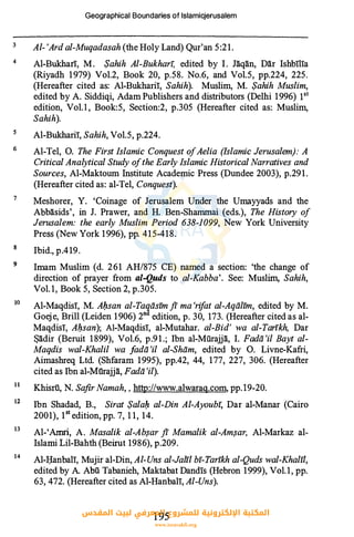 Geographical Boundaries of Islamicjerusalem | PDF