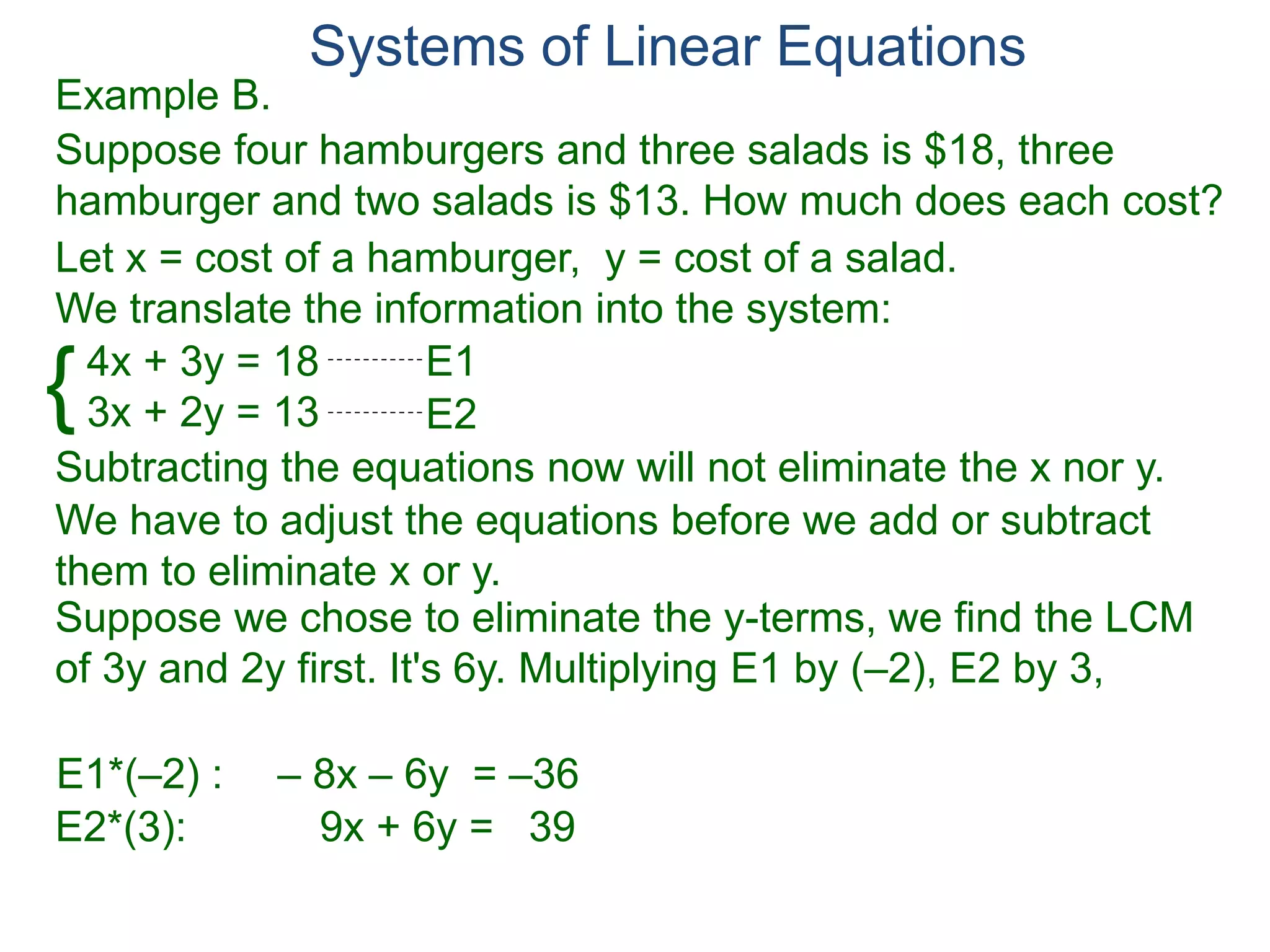 6 system of linear equations i x | PPT