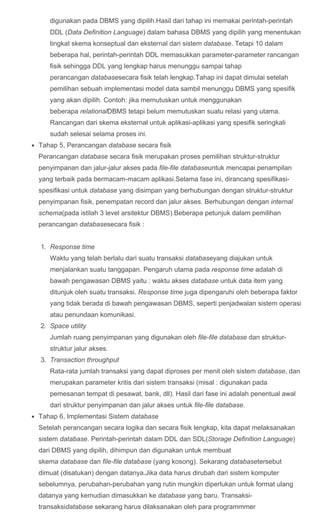 6 tahap perancangan database | PDF