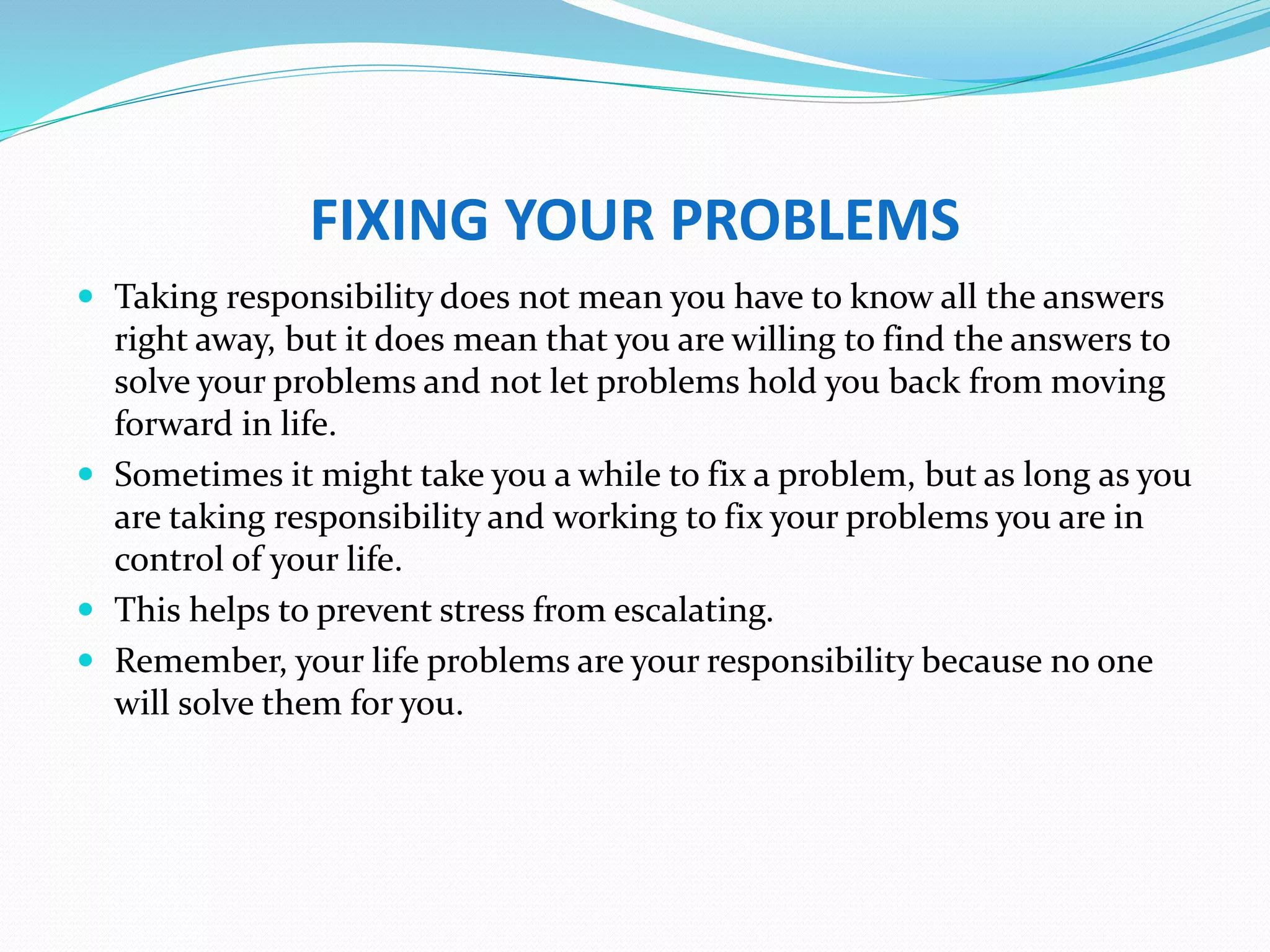 Take 100% responsibility of your life | PPTX