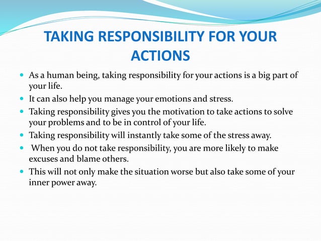 Take 100% responsibility of your life | PPT