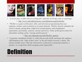 Research on the conventions of thriller posters | PPTX | Screenwriting ...