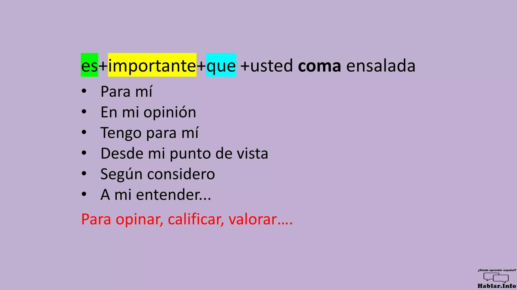 Subjuntivo Es importante que Teoría | PDF
