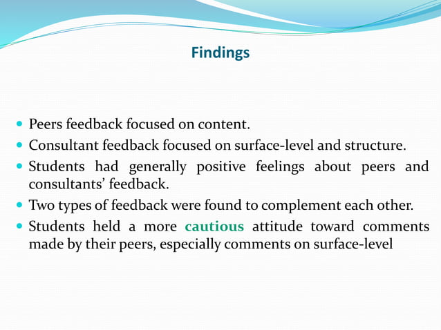 Peer feedback in writing | PPT