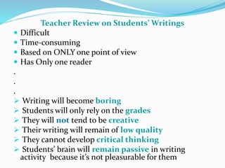 Peer feedback in writing | PPT
