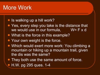 work and machines | PPT | Physics | Science