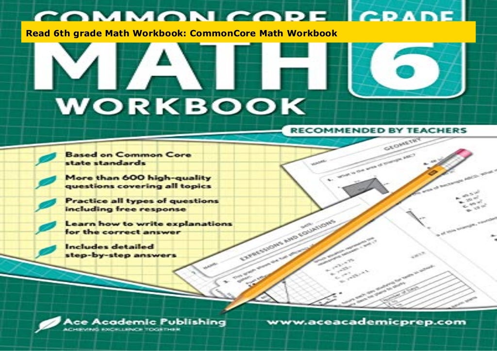 Read 6th Grade Math Workbook CommonCore Math Workbook Read 6th Grade Math Workbook CommonCore Math Workbook