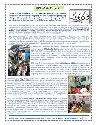 6th Anniversary Hand Out of Amma Social Welfare Association (ASWA) | PDF