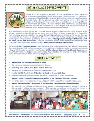 6th Anniversary Hand Out of Amma Social Welfare Association (ASWA) | PDF