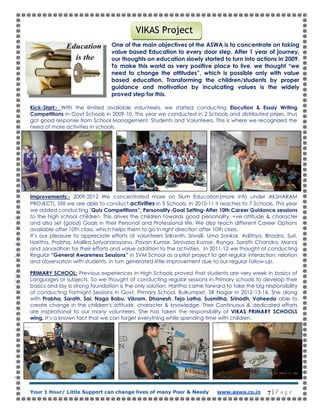 6th Anniversary Hand Out of Amma Social Welfare Association (ASWA) | PDF