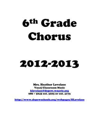 6th chorus grading policy and classroom procedures20122013 | PDF