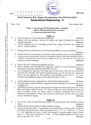 6th Semester (Dec-2015; Jan-2016) Civil Engineering Question Paper | PDF