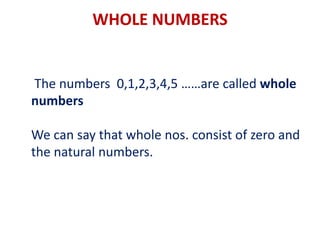 6th class ppt whole numbers | PPTX