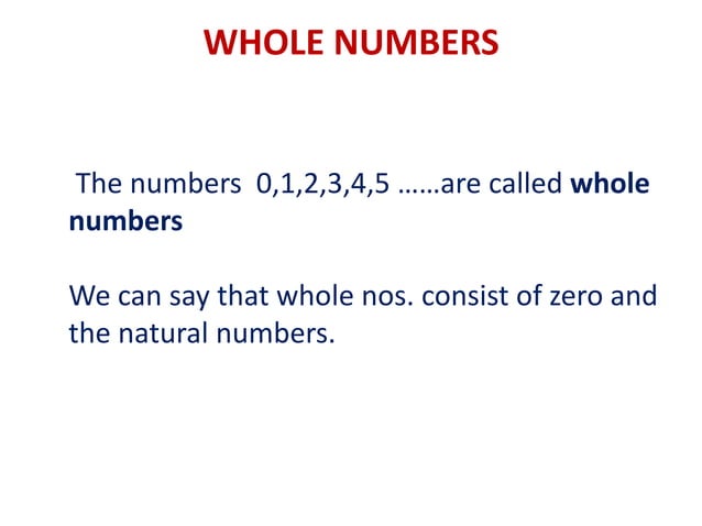 6th class ppt whole numbers | PPTX