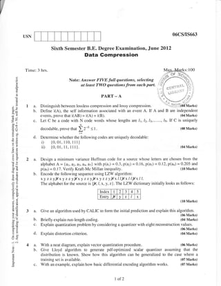 Computer Science and Information Science 6th semester(2012 June/July ...