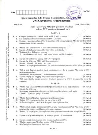 6th Semester (June-2016) Computer Science and Information Science Engineering Question Papers | PDF